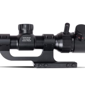 Monstrum 1-4x20 Rifle Scope with Rangefinder Reticle | ZR250 H-Series Offset Scope Mount | Bundle