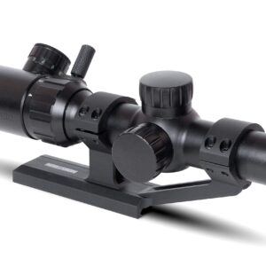 Monstrum 1-4x20 Rifle Scope with Rangefinder Reticle | ZR255 H-Series Offset Scope Mount | Bundle