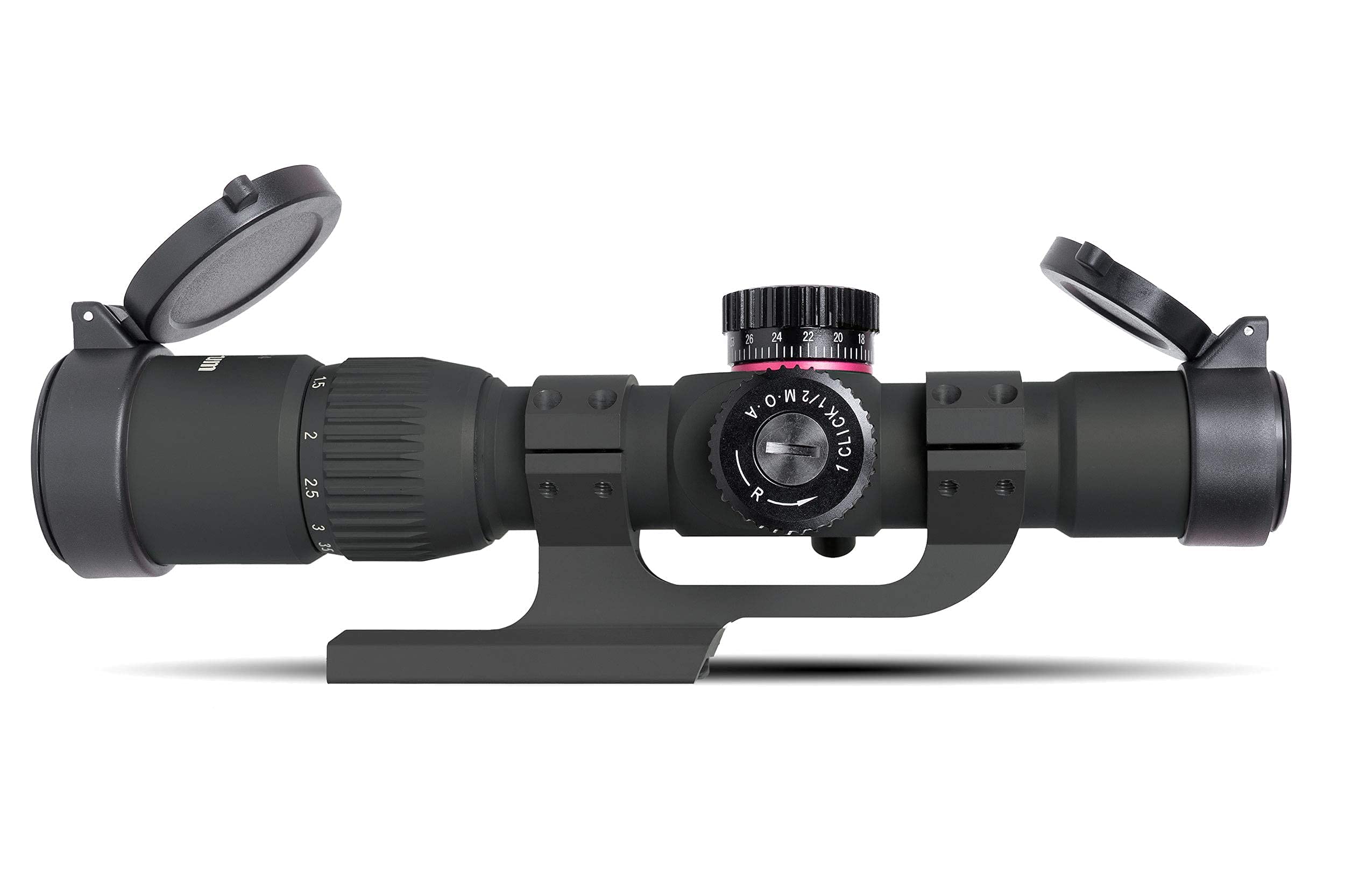 Monstrum G2 1-4x24 First Focal Plane FFP Rifle Scope | ZR300 H-Series Offset Scope Mount | Bundle