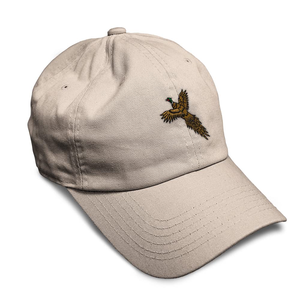 Soft Baseball Cap Pheasant A Embroidery Birds Pheasant Embroidery Twill Cotton Dad Hats for Men & Women Stone Design Only