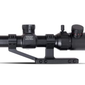 Monstrum 1-4x20 Rifle Scope with Rangefinder Reticle | ZR255 H-Series Offset Scope Mount | Bundle