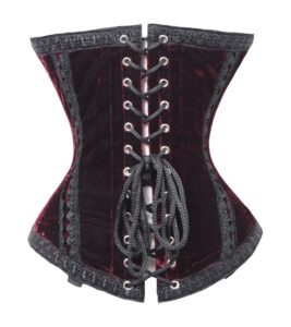 luvsecretlingerie heavy duty 26 double steel boned waist training velvet underbust tight shaper corset #8023-ve