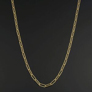 Solid 14k Yellow Gold Filled Paperclip Chain Necklace (3.1 mm, 18 inch)