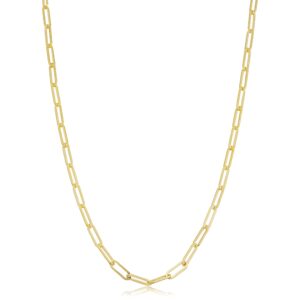 solid 14k yellow gold filled paperclip chain necklace (3.1 mm, 18 inch)