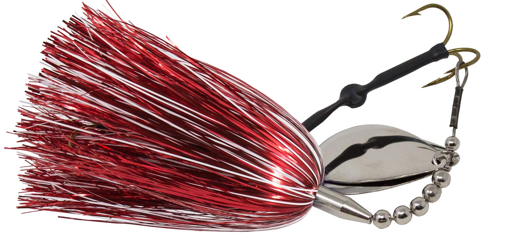 Tooth Shield Tackle [Get Bent Series] Musky Bucktail (Candy Cane) Muskie Pike Double 9 Inline Spinner Musky Lures Baits Tackle