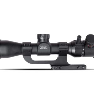 Monstrum 3-9x32 Rifle Scope with Rangefinder Reticle | ZR250 H-Series Offset Scope Mount | Monstrum Flip Up Lens Cover Set | Bundle