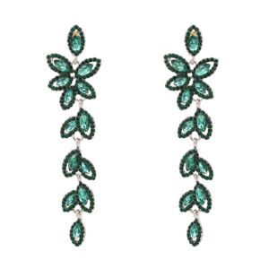 fahion statement vintage drop dangle earrings for women girls green crystal earrings