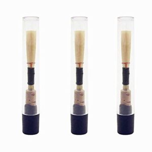 jiayouy 3pcs oboe reeds medium soft with plastic case/tube oboe reed woodwind instrument accessories black