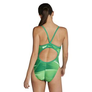 Speedo Women's Standard Swimsuit One Piece Prolt Flyback Printed Adult Team Colors, Lane Game Green, 30