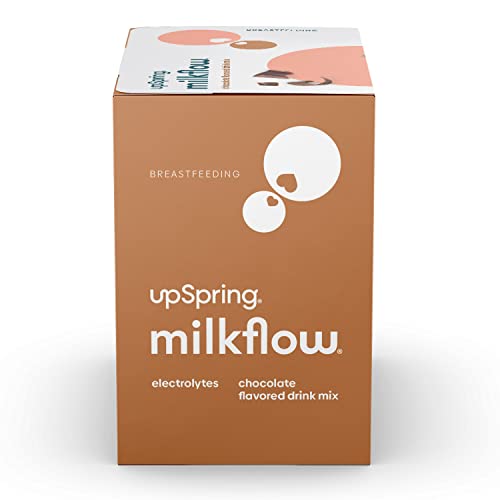 UpSpring Milkflow Electrolyte Breastfeeding Supplement Drink Mix with Fenugreek | Chocolate Flavor | Lactation Supplement to Promote Healthy Breast Milk Supply & Restore Electrolytes | 16 Drink Mixes