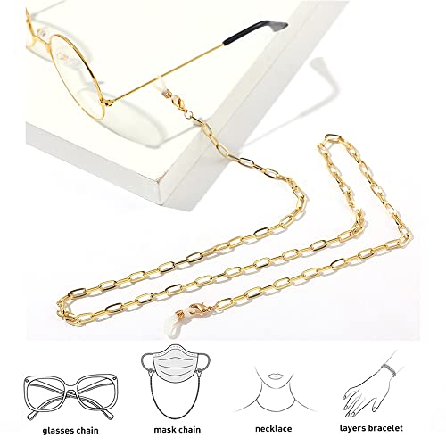 Eyeglass Chains Face Mask Chain Paperclip Link Chain Necklace Sunglasses Reading Glasses Retainer for Women