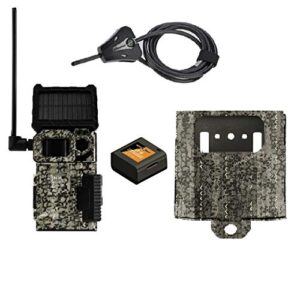 spypoint link-micro-s-lte nationwide ir rechargable battery solar panel cellular trail camera with sb-300s lock box and python cable (trail camera, steel box, locking cable)