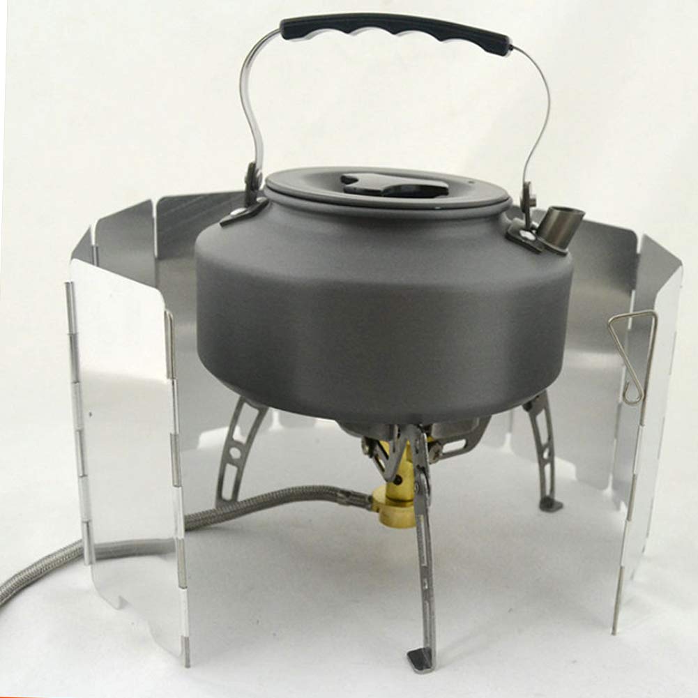 Camp Stove Windscreen, Stainless Steel 11-Plate Stove Windshield Lightweight Portable Stove Windscreen, for Outdoor Cooking BBQ Kitchen Home