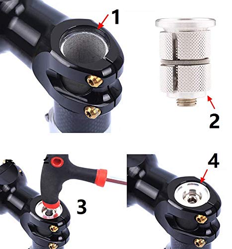 Free-fly Bike Stem Headset Top Cap,Aluminum Alloy Bicycle Headset Top Cap Bike Fork Expander Bung Plug (Gold)