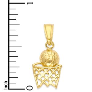 10k Real Solid Gold Basketball Pendant for Necklace, Sports Jewelry Gifts for Him