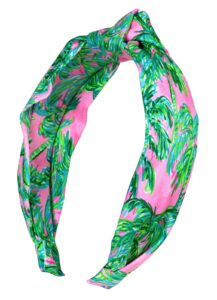 lilly pulitzer pink/green women's cute knotted headband, suite views