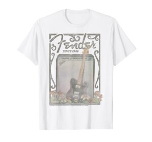 fender since 1946 floral poster t-shirt