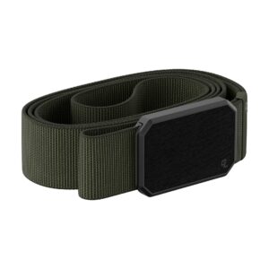 Groove Life Groove Belt Black/Olive - Men's Stretch Nylon Belt with Magnetic Aluminum Buckle, Lifetime Coverage - X-Large (41-50")