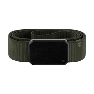 groove life groove belt black/olive - men's stretch nylon belt with magnetic aluminum buckle, lifetime coverage - x-large (41-50")