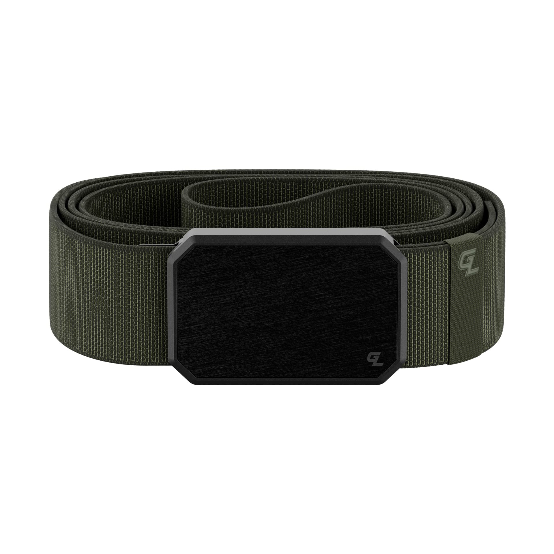 Groove Life Groove Belt Black/Olive - Men's Stretch Nylon Belt with Magnetic Aluminum Buckle, Lifetime Coverage - X-Large (41-50")