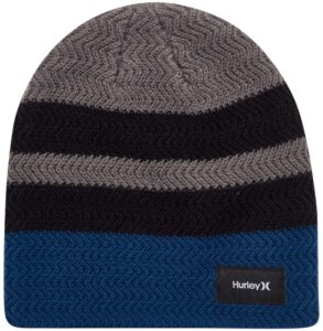 hurley men's winter hat - loose knit marled beanie, navy