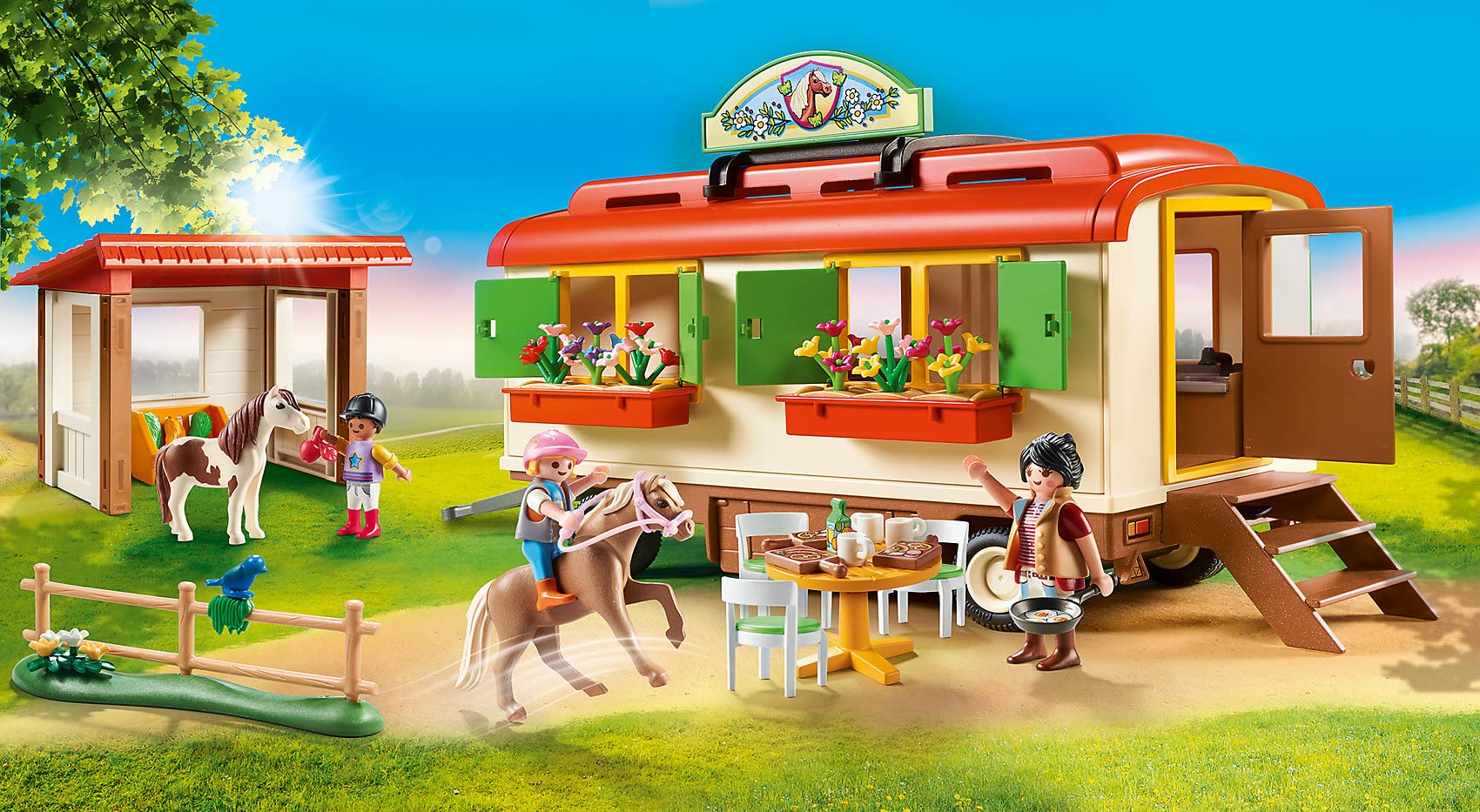 Playmobil Pony Shelter with Mobile Home