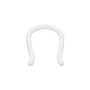 pierced owl 14-16ga soft touch bioflex flexible septum ring retainer (white, 16ga (1.2mm))