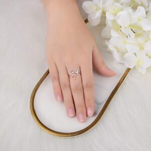 BEILIN 925 Sterling Silver Ring Faith Hope Love Ring Heartbeat Jewelry Adjustable Rings for Women Teens