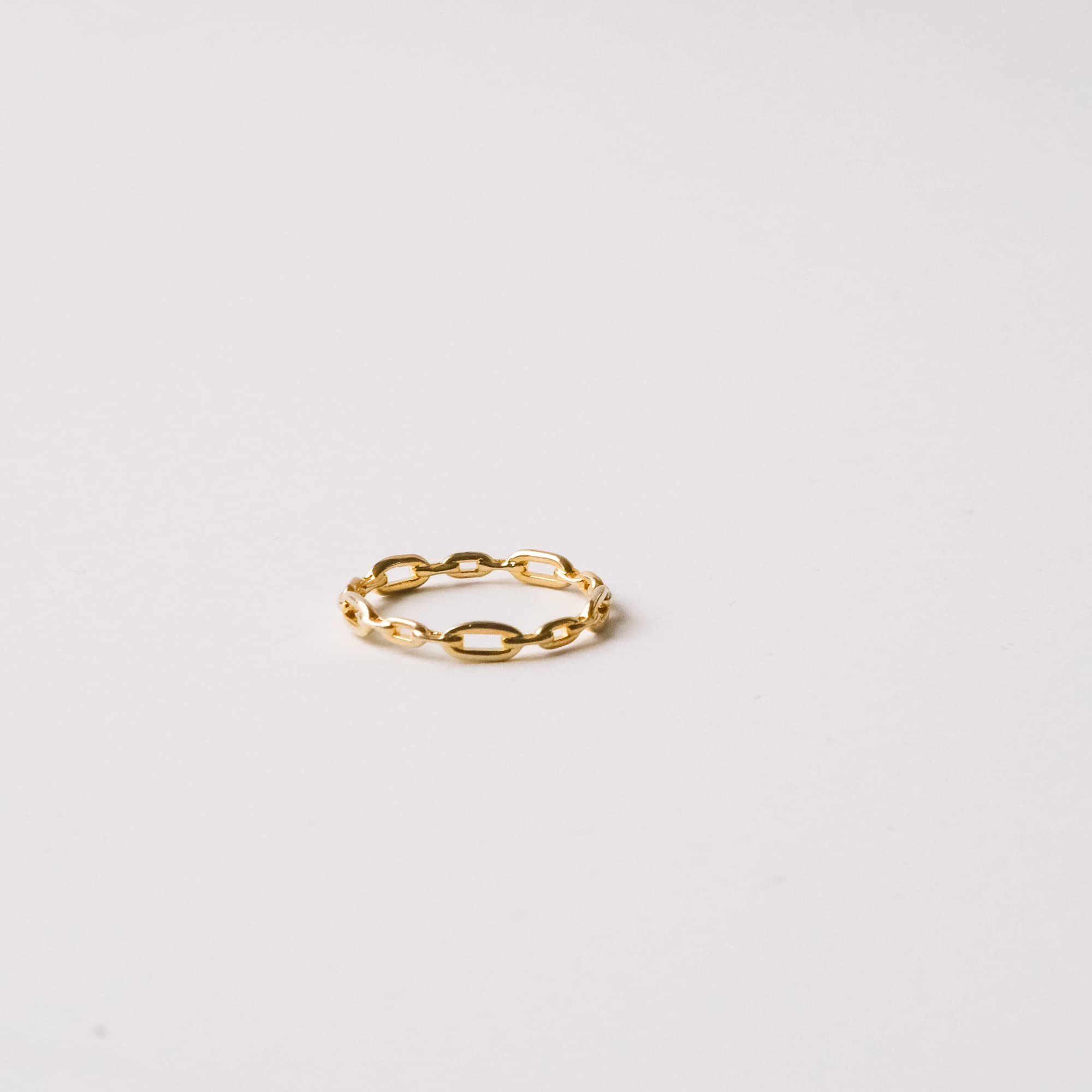 espere 18K Gold Plated Simple Link Ring Simple Gold Rings | Women's Minimalist Stacking Band