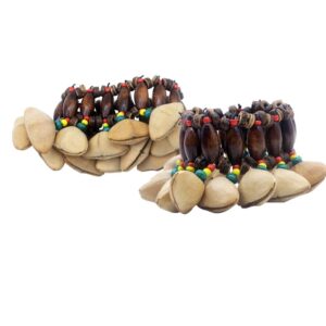 mowind 2pcs african tribal style nuts shell bracelet dora nut handbell percussion accessories