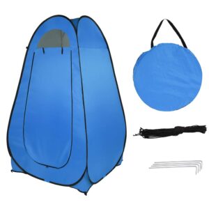 portable pop up dressing tent shower tent with window, outdoor changing & fitting room toilet camping shelter,blue