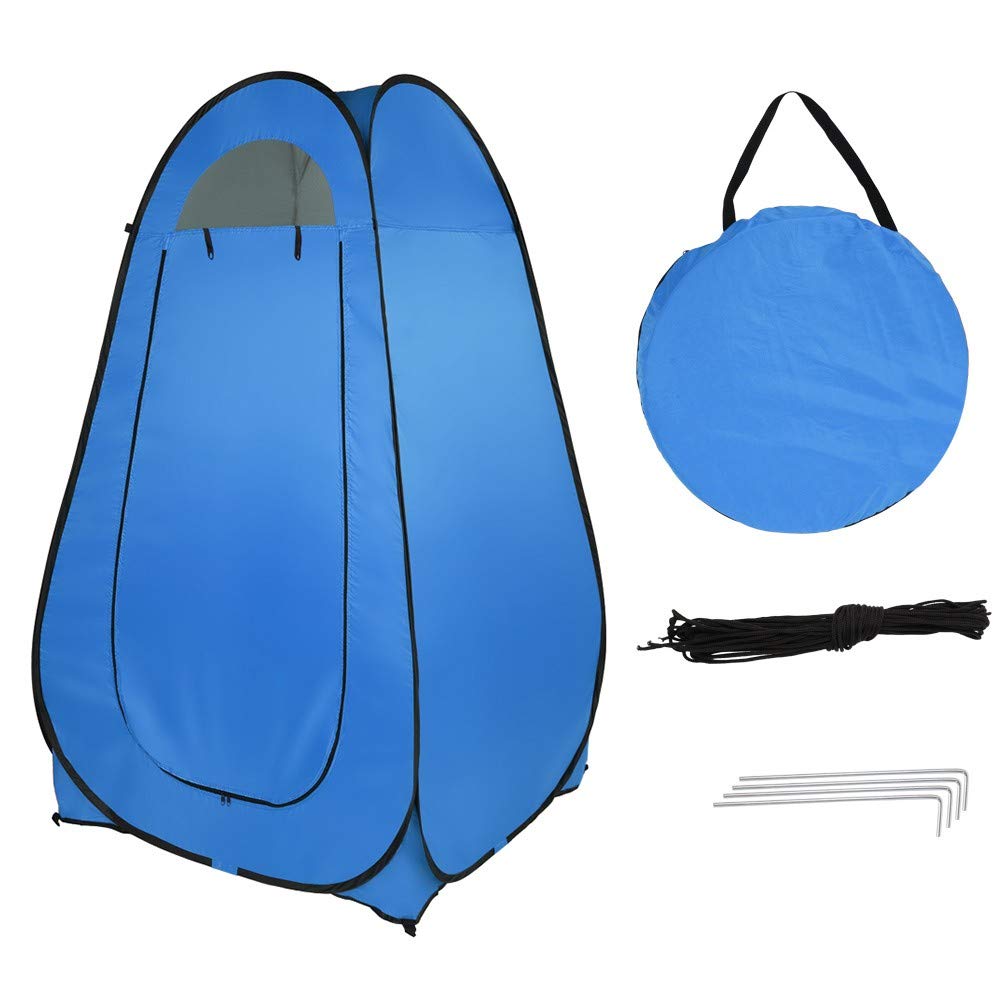 Portable Pop Up Dressing Tent Shower Tent with Window, Outdoor Changing & Fitting Room Toilet Camping Shelter,Blue