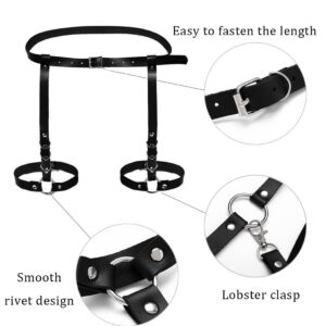 OW Leather Waist Chain Punk Adjustable Leg Harness Nightclub Party Leg Garter Body Accessories for Women