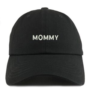 trendy apparel shop mommy embroidered solid adjustable unstructured dad hat - black