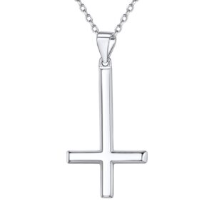 prosteel inverted cross necklace men satanic jewelry satanism occult devil 925 sterling silver upside down cross