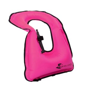 omouboi snorkel vest for adults swim vests inflatable snorkeling jackets for diving, snorkeling, swimming safety (suitable for 100-220 lbs) (rose red)