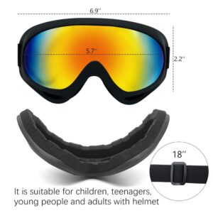 QZL Ski Goggles Women Men Kids (2023 Update Version) Clear Anti Fog Snowboard Snow Safety Protective Dirt Bike Motorcycle ATV Goggle Motocross Eye Protection Glasses