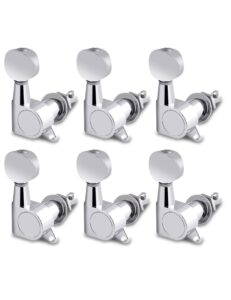 holmer guitar string tuning pegs tuning machines sealed machine heads grover tuners tuning keys oval button 6 in line for right handed electric guitar or acoustic guitar chrome.