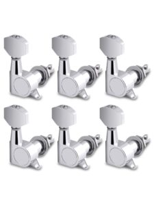 holmer sealed string tuning pegs tuning machines grover machine heads tuners tuning keys 6 in line for right handed acoustic guitar or electric guitar chrome.