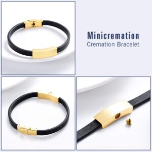 Minicremation Cross Cremation Jewelry Urn Bracelet for Ashes Genuine Leather for Women Men Keepsake Memorial Cuff Bangle Braided Wristband Bracelet for Men