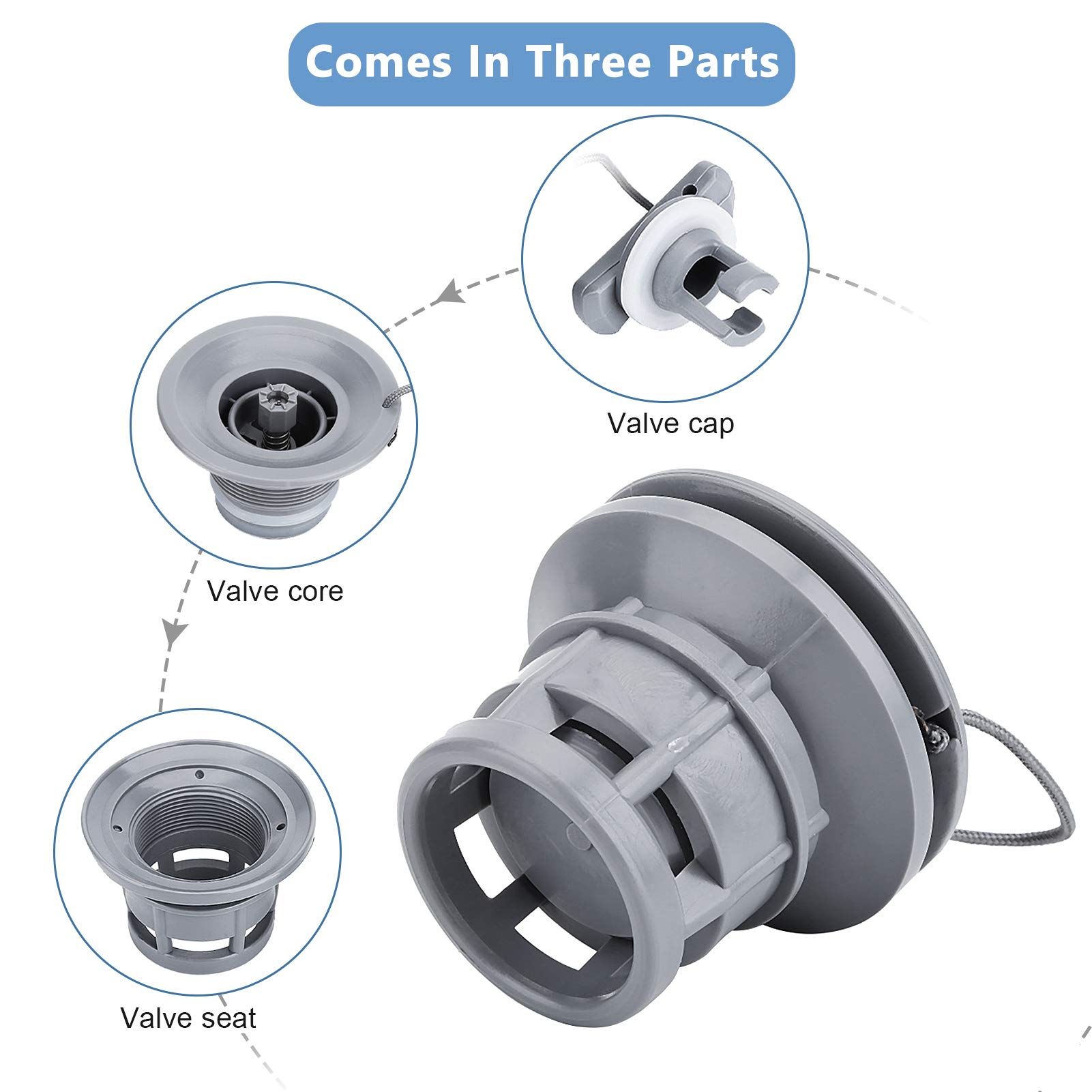 Yosoo Health Gear Inflatable Boat Valve Gasket, Air Track Valve, Air Track Air Plug, Kayak Air Valve, Inflatable Boat Valve for Kayak Canoe Inflatable Boat Dinghy