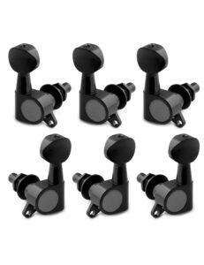 holmer guitar string tuning pegs tuning machines sealed machine heads grover tuners tuning keys oval button 3 left 3 right for electric guitar or acoustic guitar black.