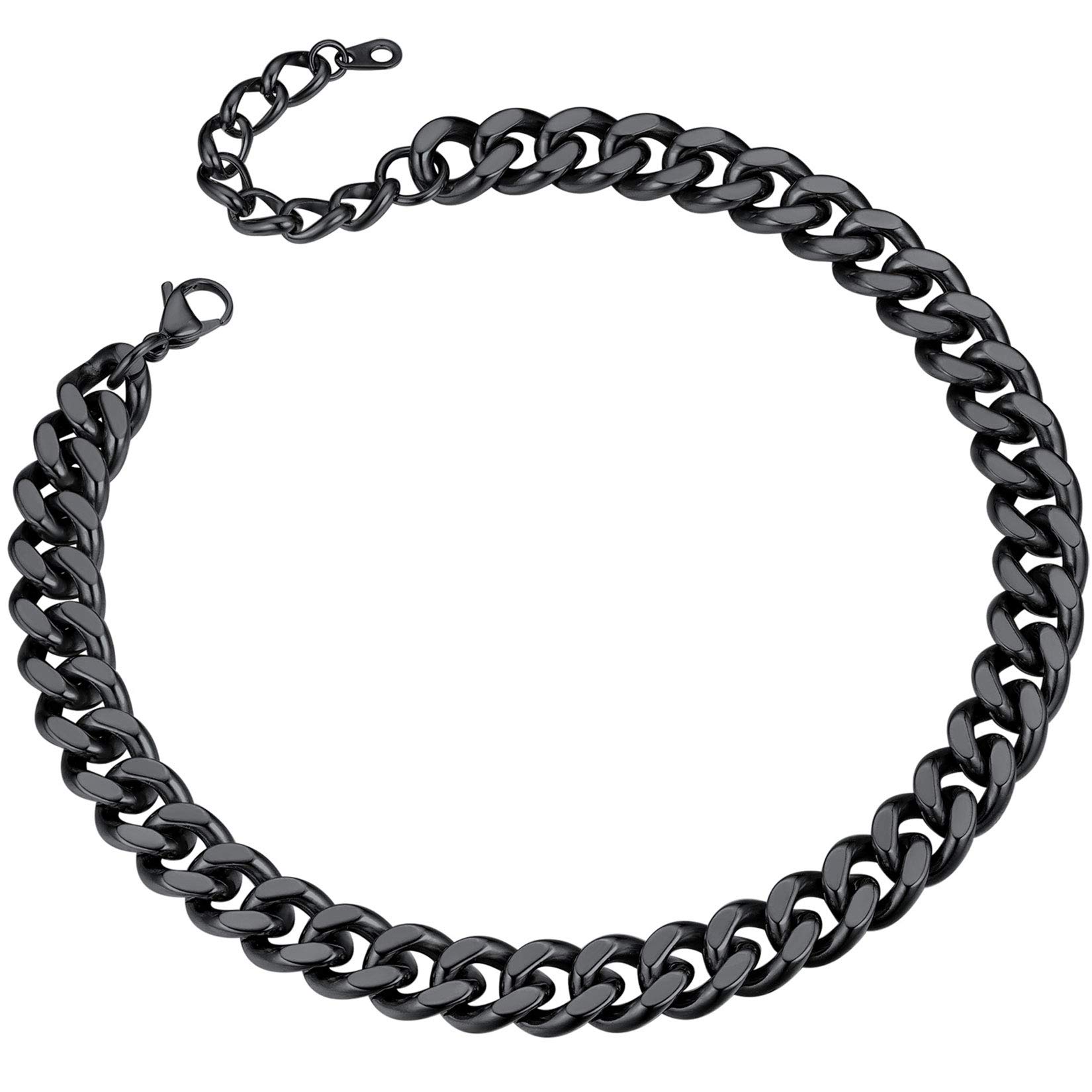 Black Chain 12mm 14inch Choker for Women Black Chain Necklace Large Chain Choker