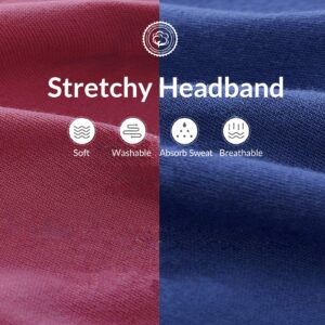 Headbands for Women, Kuaima Workout Yoga Headband Non Slip Stretchy Cotton Headband Sweat Head Bands for Sports Running Fitness(4Pcs)