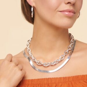 Silpada 'Herringbone Circle' Chain Necklace in Sterling Silver, 18"+ 2"