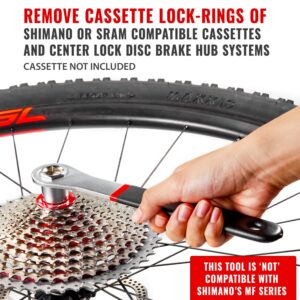 PRO BIKE TOOL Cassette Lock Ring Tool for Shimano & SRAM Cassettes for Bicycle Repair & Maintenance – for Road or Mountain Bikes - Bike Cassette Removal Tool