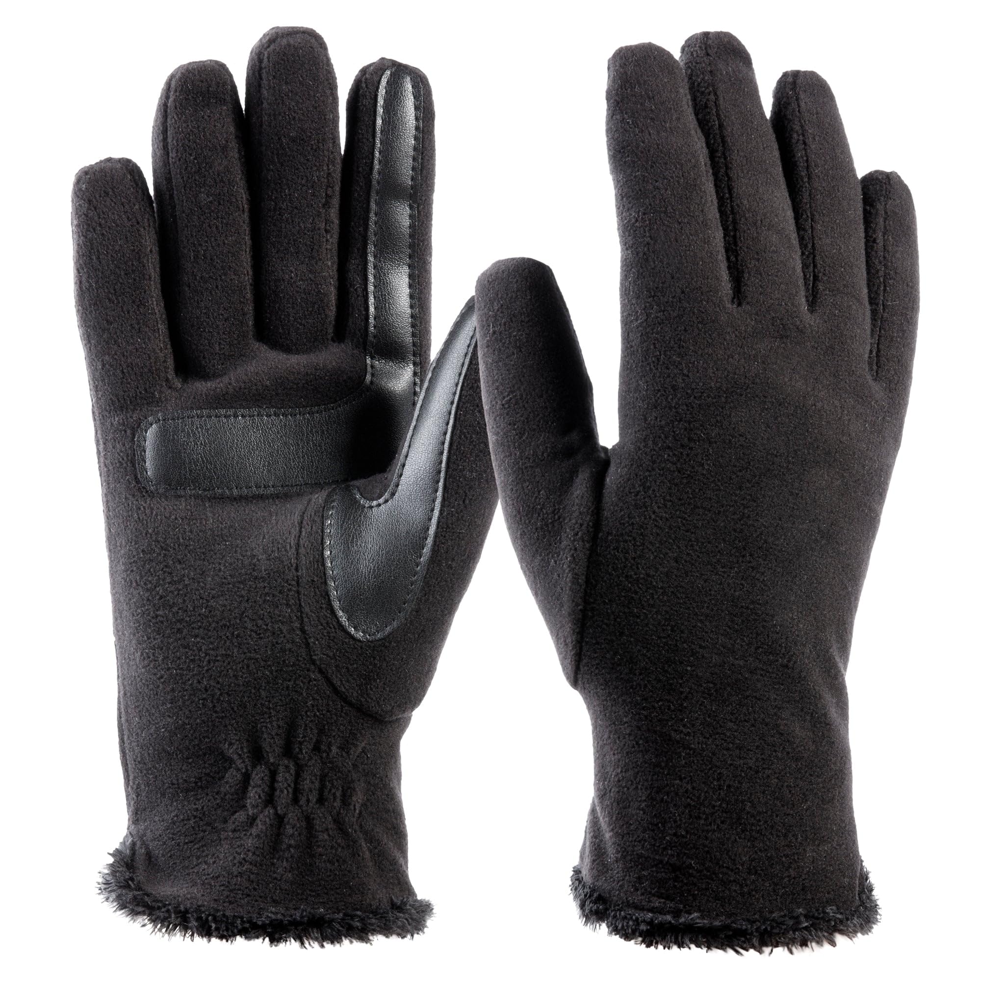 Isotoner Women's Recycled Stretch Fleece Gloves One Size Style A30312 (Black)