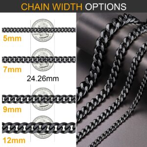 Black Chain 12mm 14inch Choker for Women Black Chain Necklace Large Chain Choker