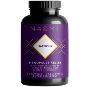 naomi harmony - menopause relief, balance hormones, natural support for hot flashes - menopause supplements for women - 30 veggie menopause support capsules