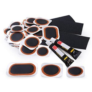 maifede bike inner tube patch kits, bicycle tire repair kit, with portable storage box, for cycling, motorcycle, bmx, atvs and more inflatable rubber.